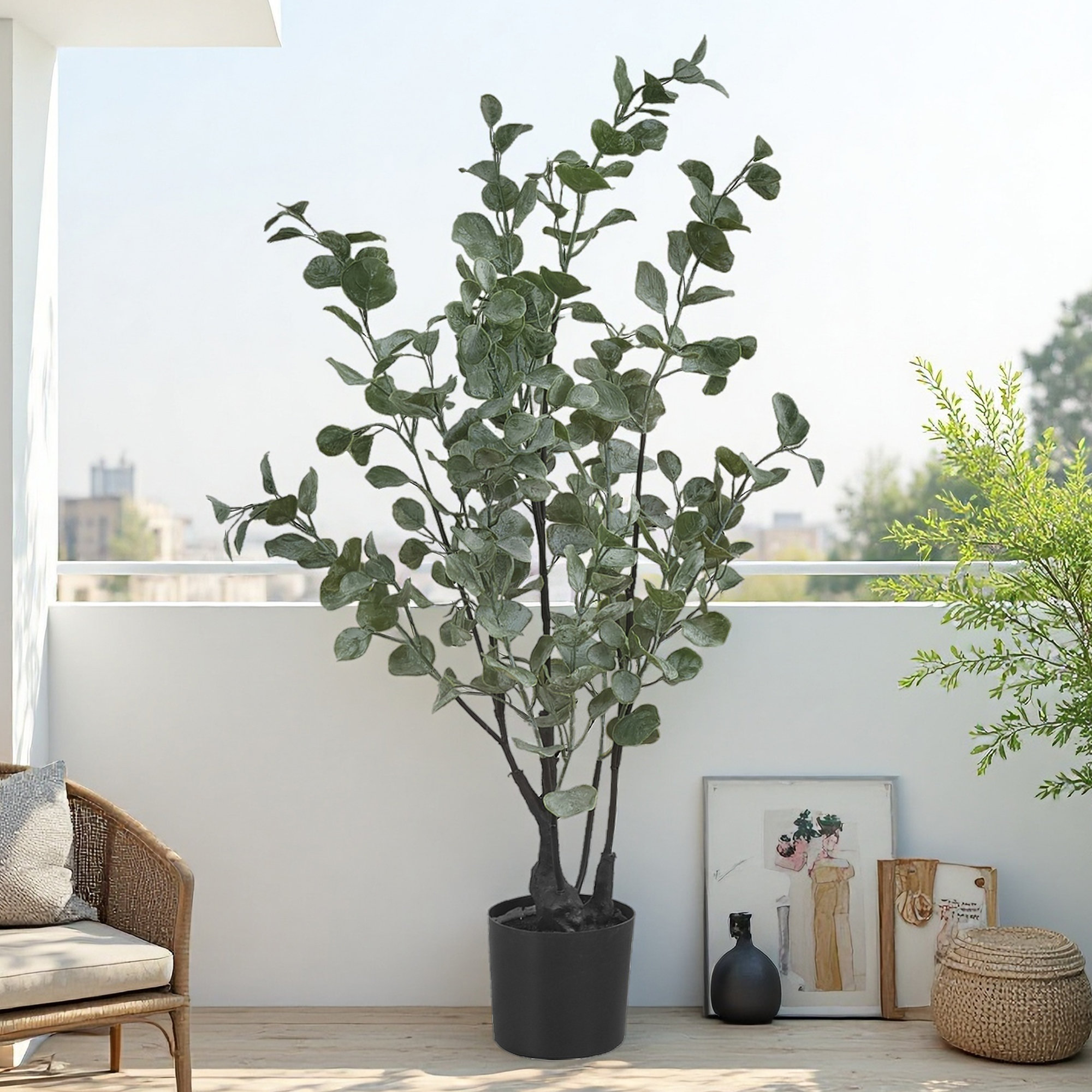 Latitude Run® 35 Inch Realistic Eucalyptus Tree - Indoor Faux Floor ...