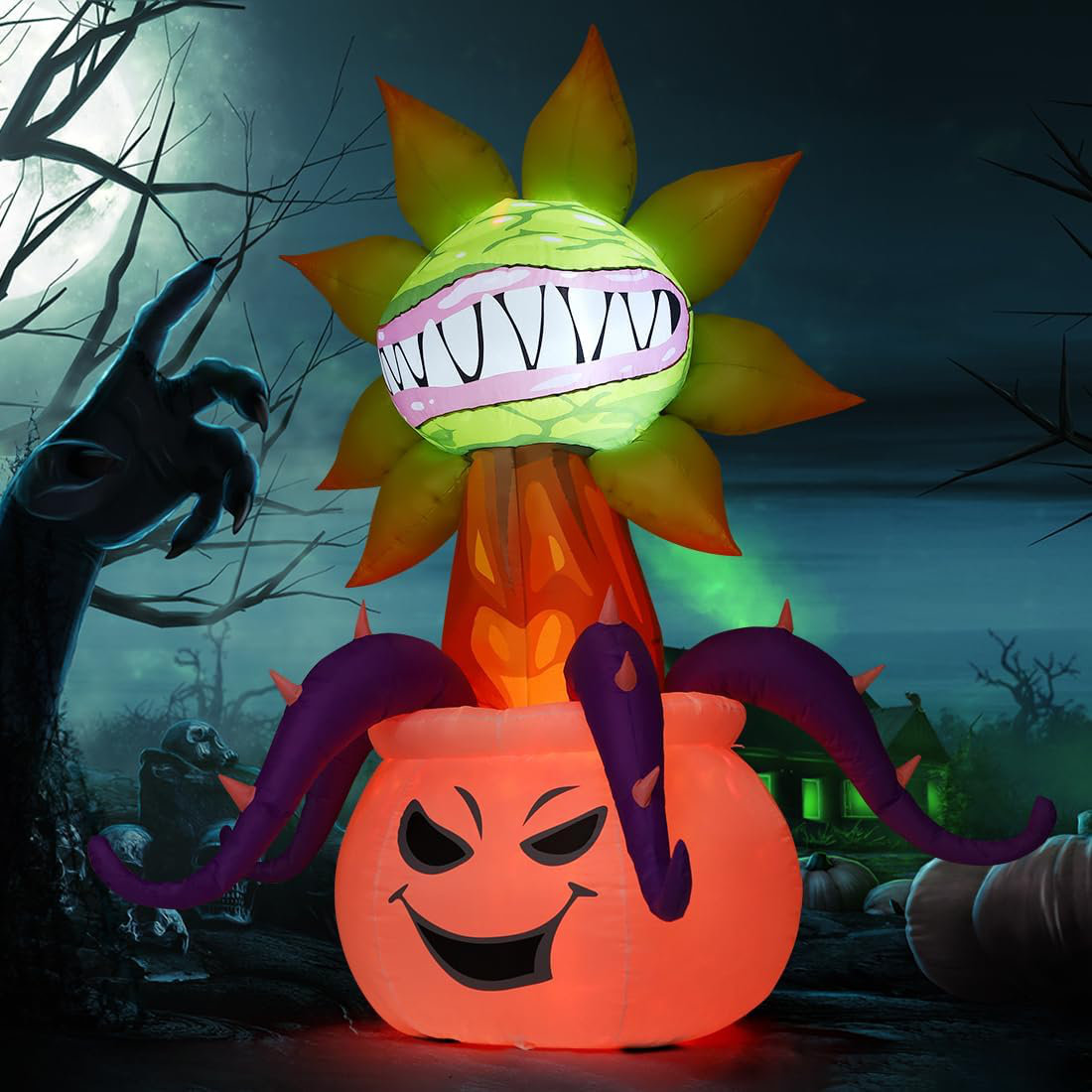 The Holiday Aisle® Halloween Inflatable 6.2 FT Man-eater Outdoor ...