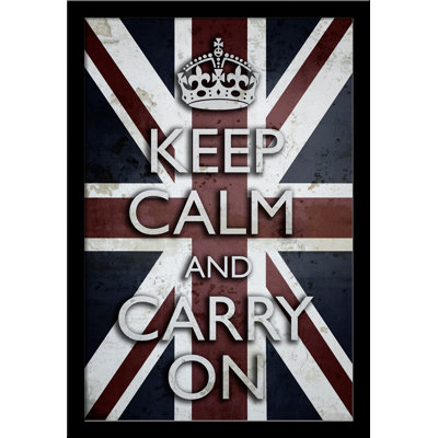 Trinx Keep Calm and Carry on WW2 Propaganda Poster Union Jack Flag ...