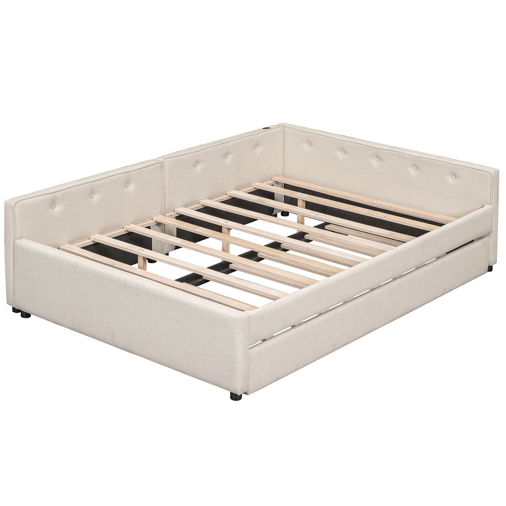 Lark Manor™ Upholstered Platform Bed With USB And Twin Size Trundle ...