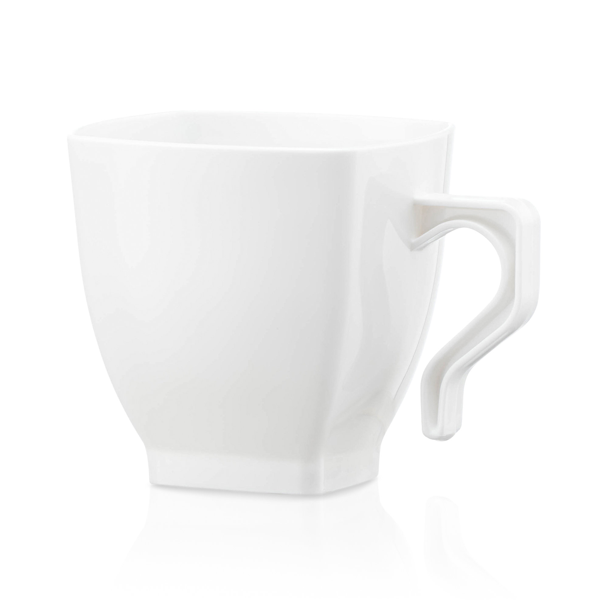 Smarty Had a Party 8 oz. White Square Plastic Coffee Mugs | Wayfair