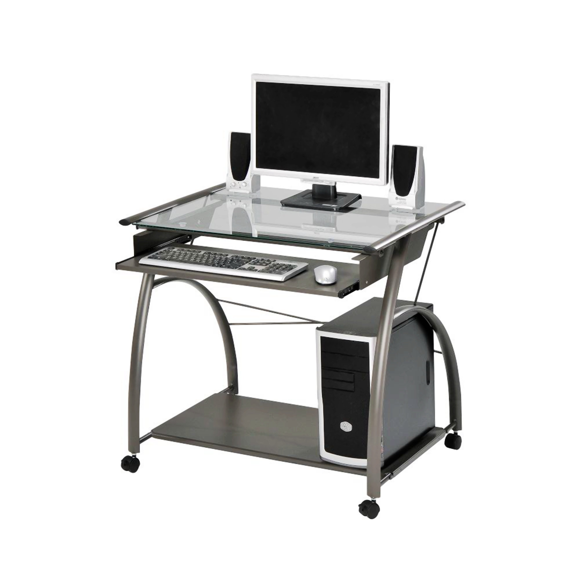Symple Stuff Baillargeon Pewter Computer Desk & Reviews | Wayfair