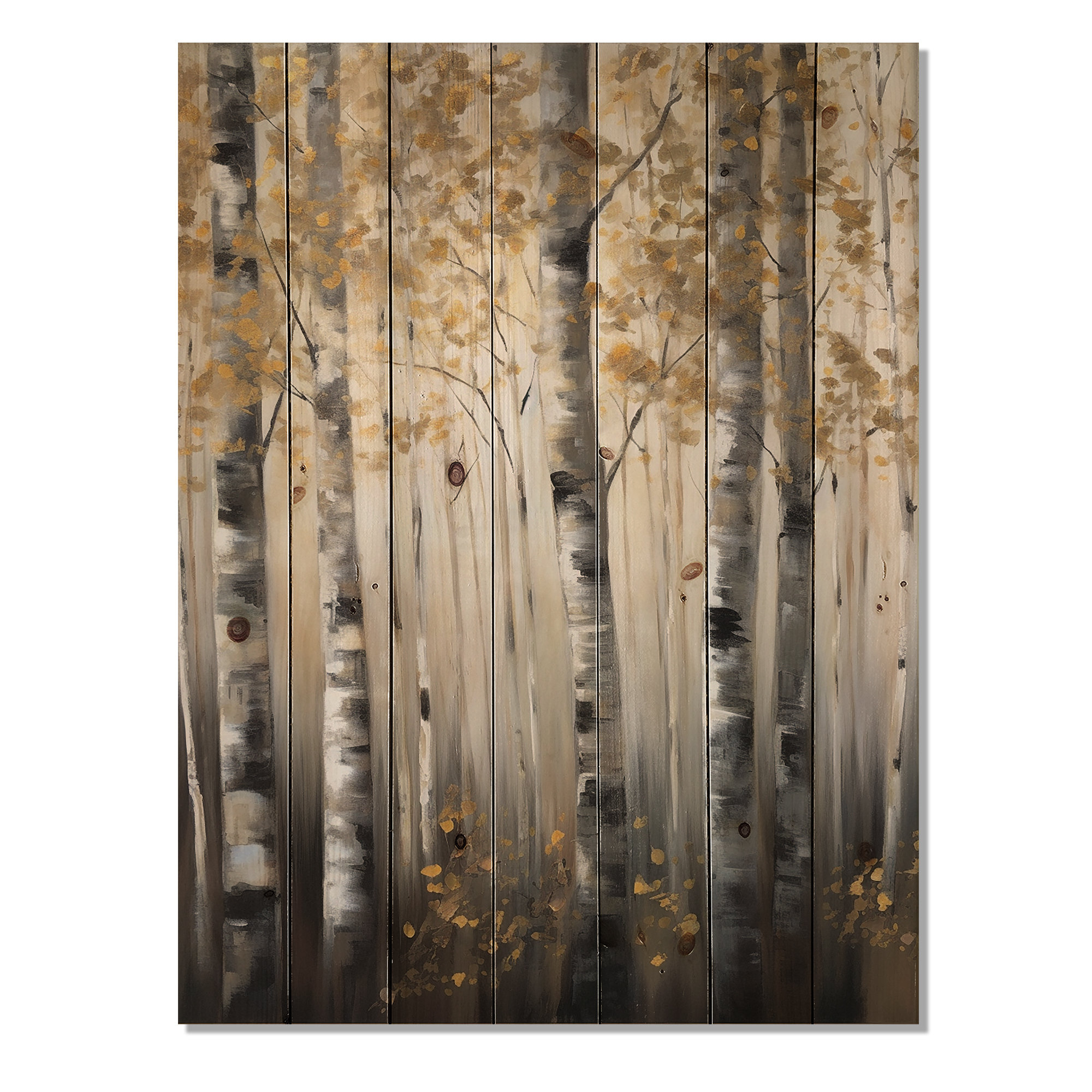 Design Art Birch Tree Forest Wonderland V - Landscapes Wood Wall Decor ...