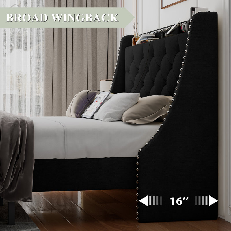 Halence Upholstered Metal Panel Bed | Wayfair