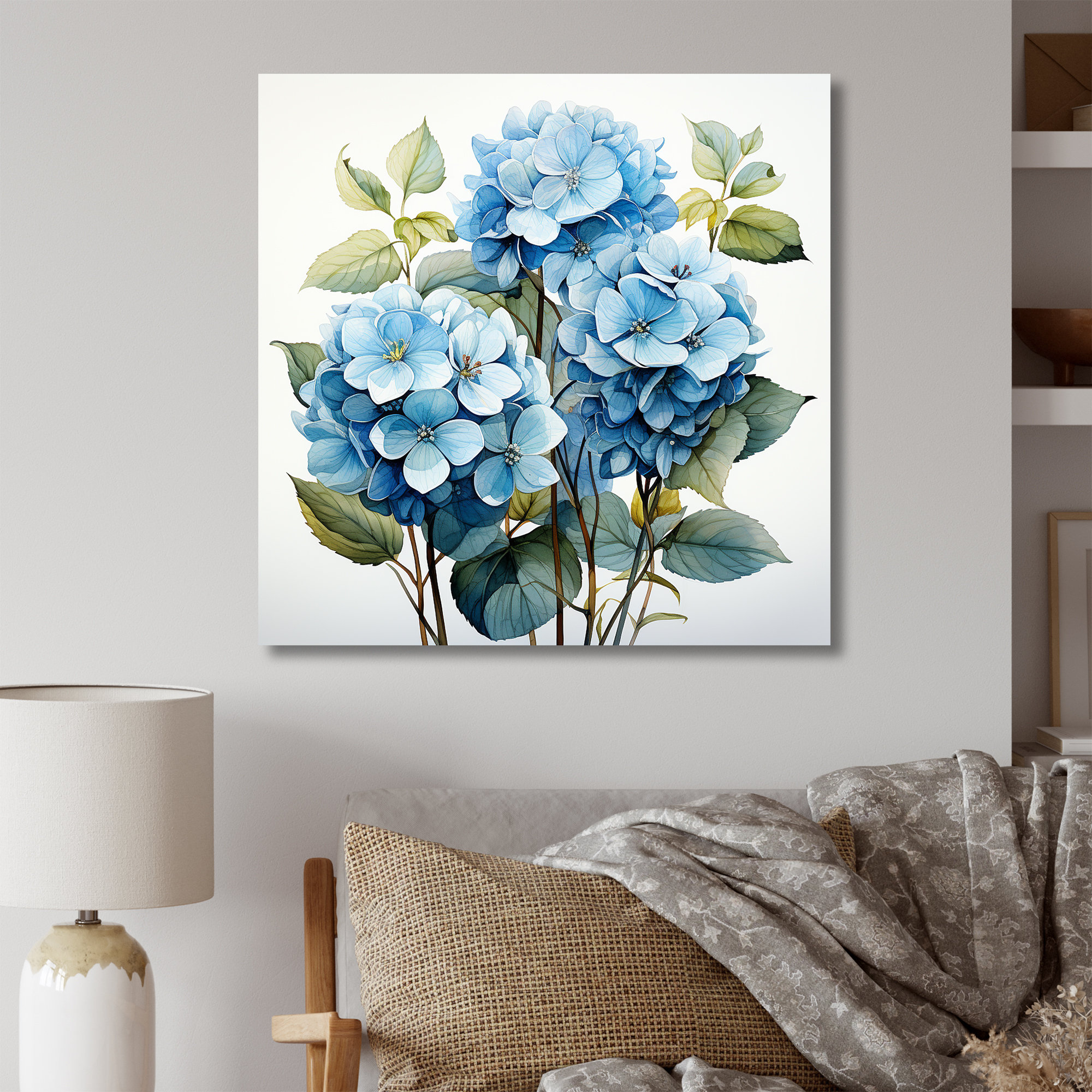 Winston Porter Blue Hydrangea Flower Elegance II - Hydrangea Wall Art ...