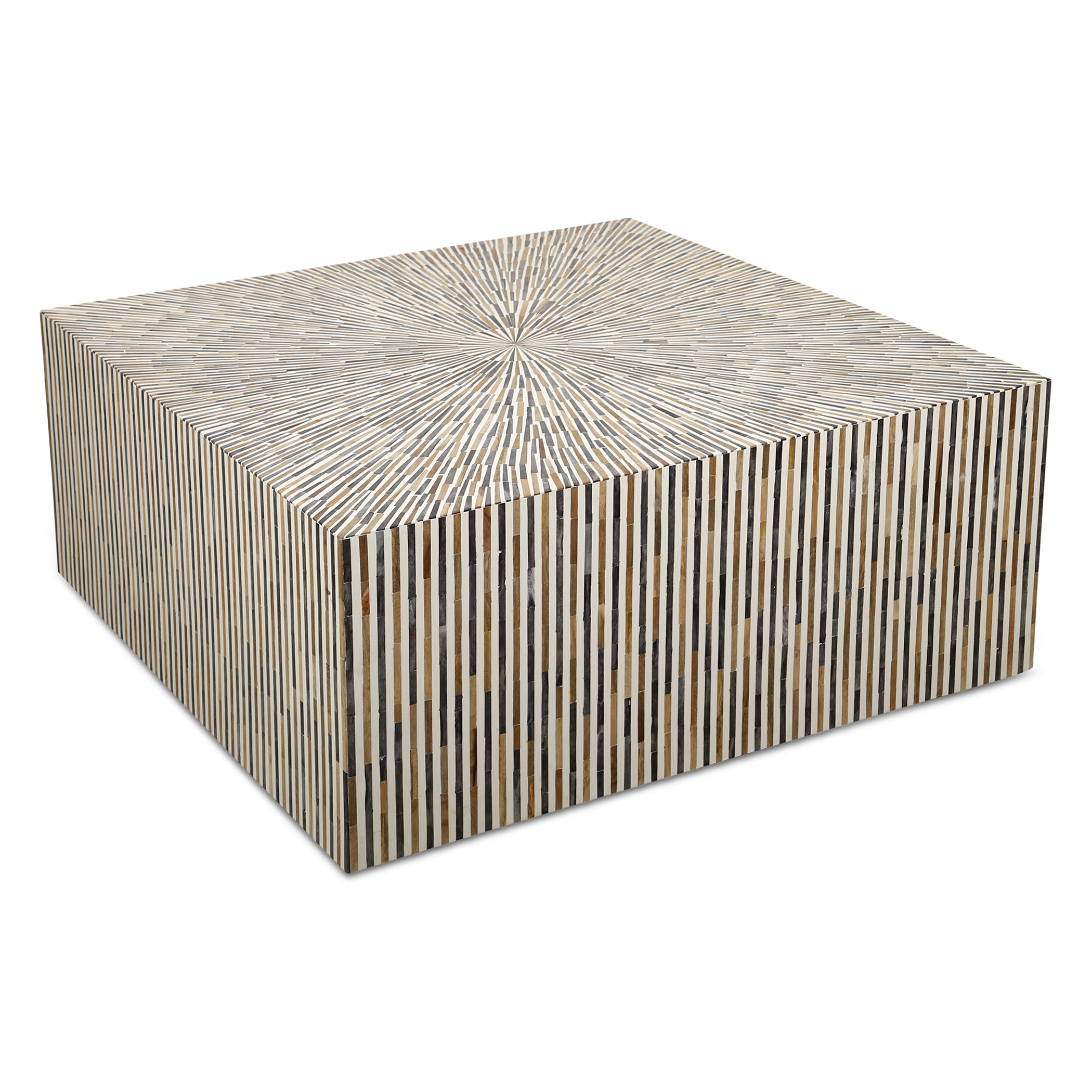 Home Trends & Design Alexandria 40" Square Coffee Table With Bone, Wood ...