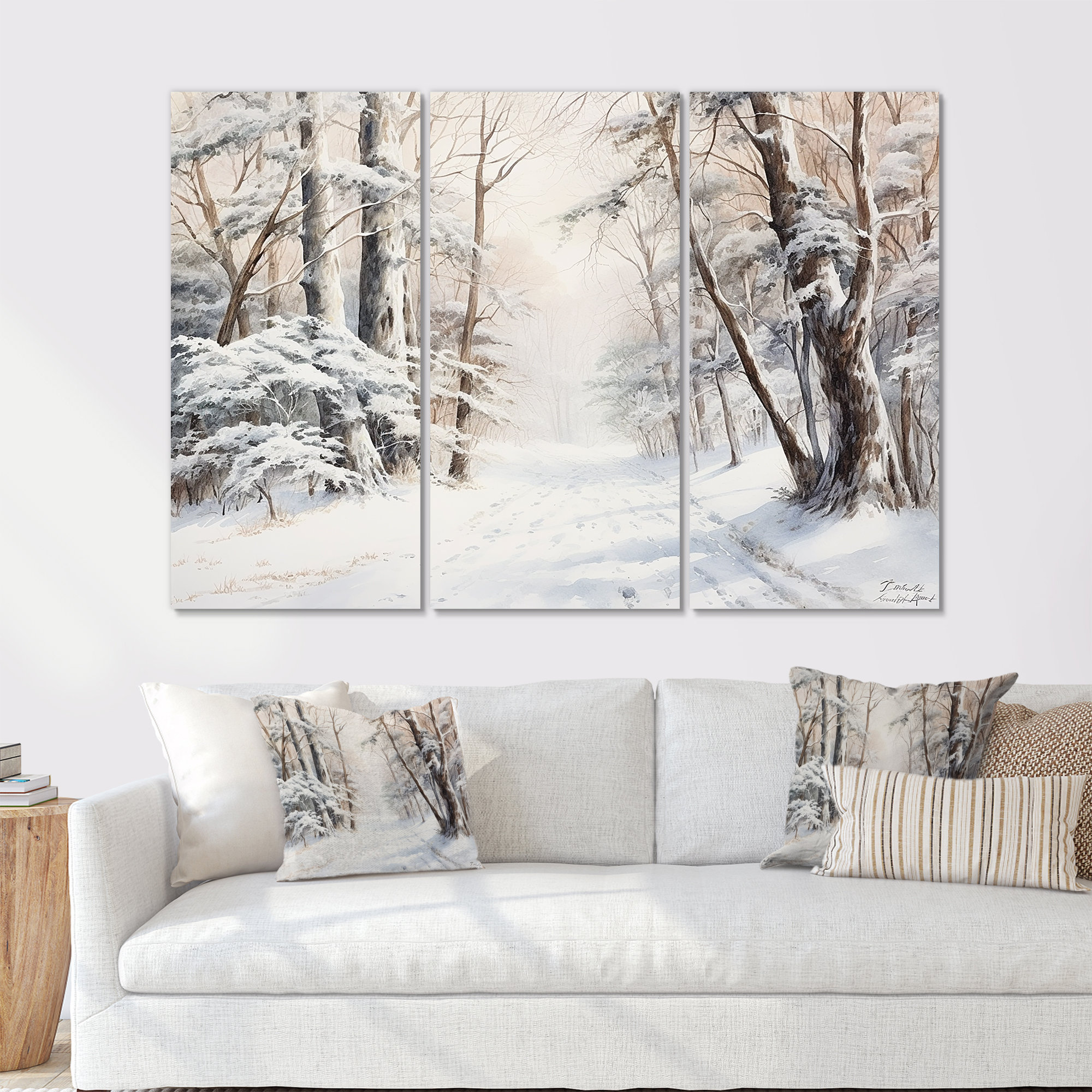 Millwood Pines Winter Forest Snow Charm Landscape - Snow Canvas Art Set ...