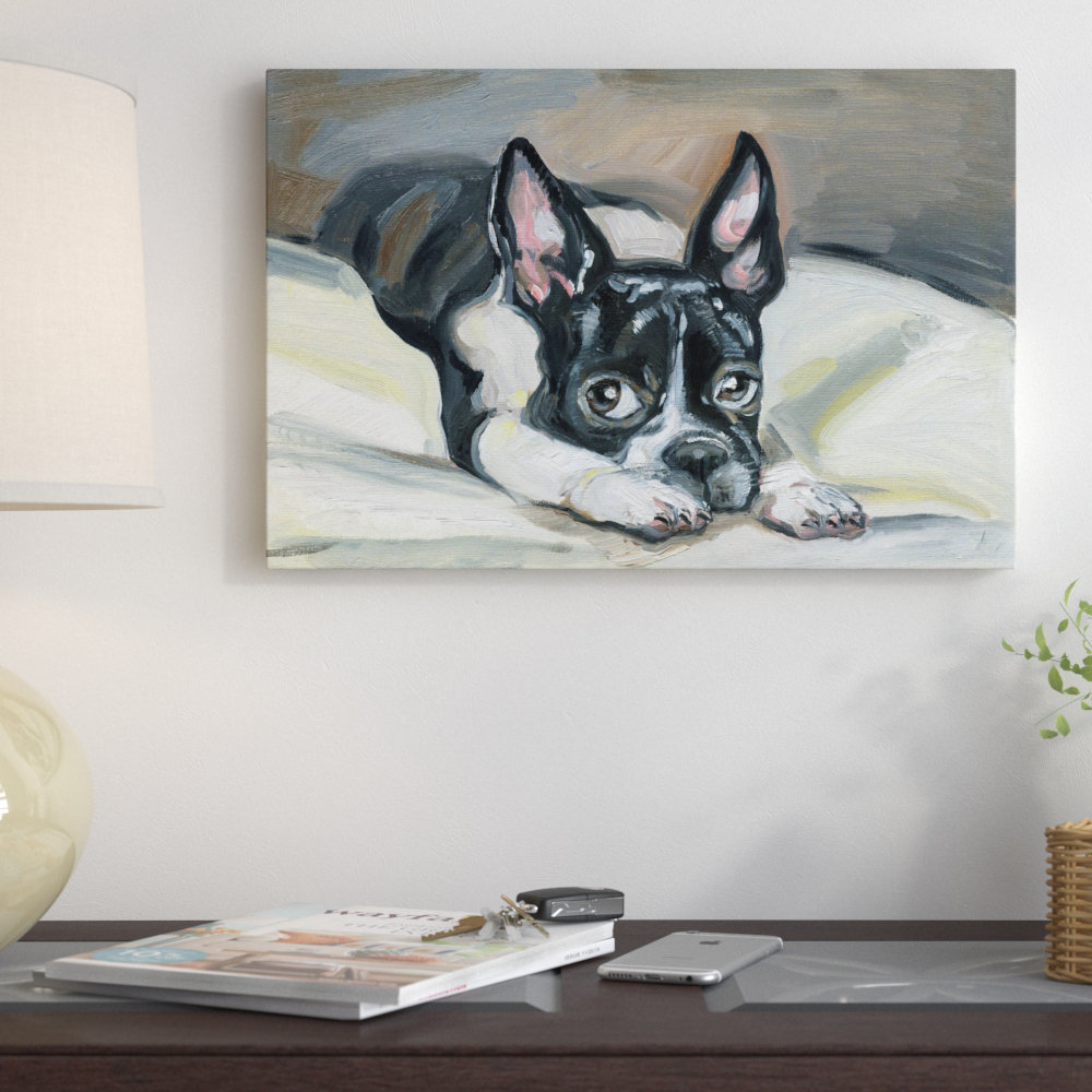 Red Barrel Studio 'Frenchie Eyes' Oil Painting Print on Wrapped Canvas ...