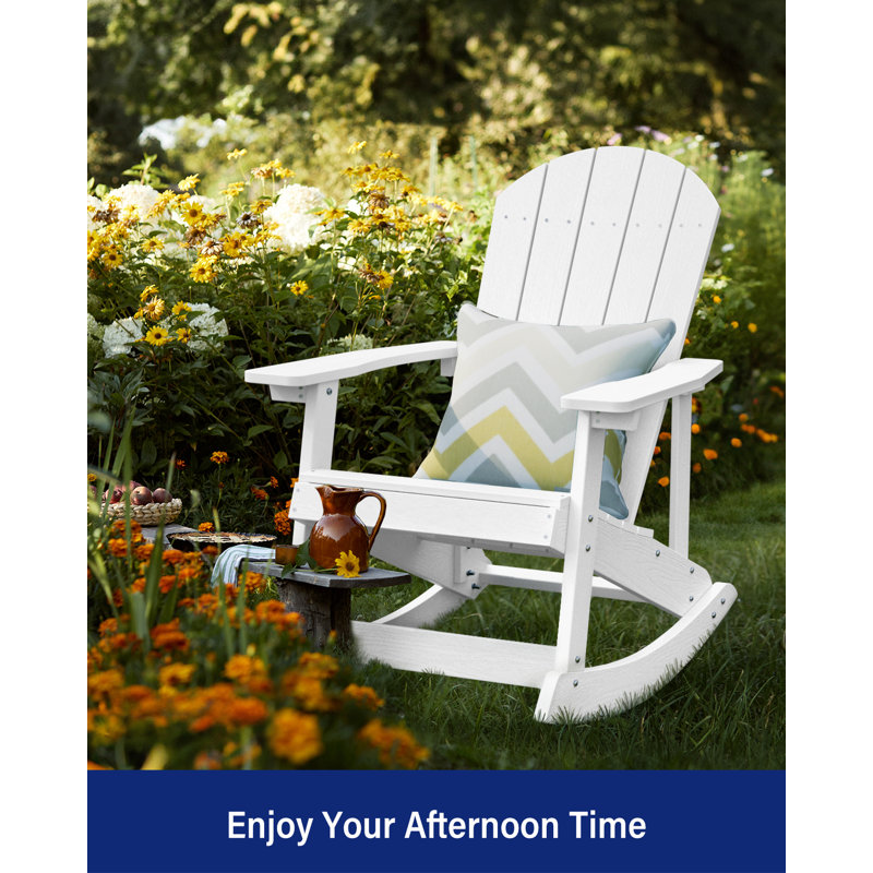 Highland Dunes Outdoor Rocking Chair,Adirondack Rocking Chair,Patio ...