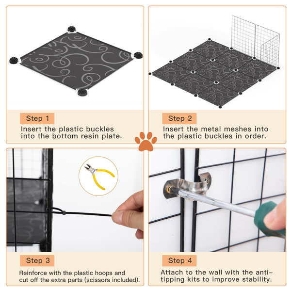 Tucker Murphy Pet™ Ceason 4-Tier Wire Cat Cage Playpen & Reviews | Wayfair