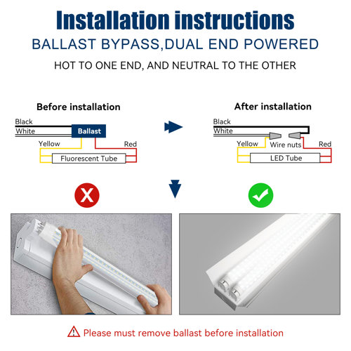 JESLED T8 4FT LED G13/Bi-pin Base Light Bulb, 36W 4680LM | Wayfair