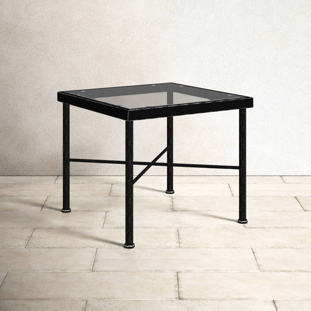 Birch Lane™ Lucier Glass Outdoor Dining Table & Reviews | Wayfair