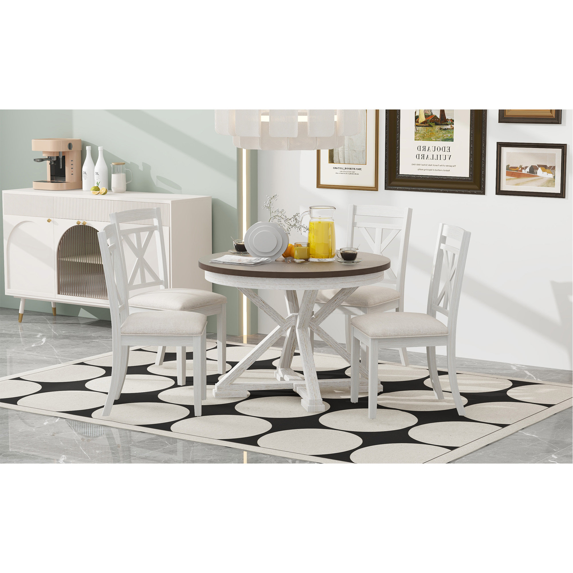Ophelia & Co. 5-Piece Retro Functional Dining Table Set Extendable ...
