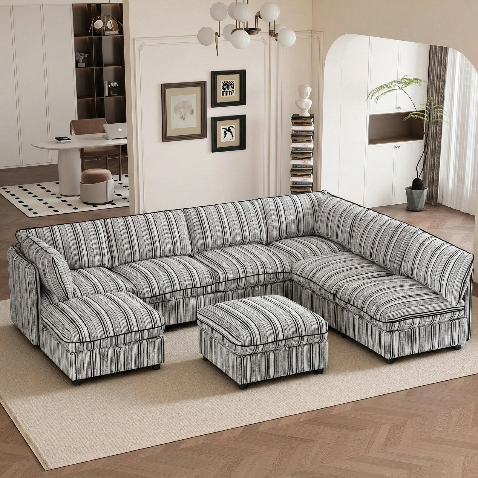 Latitude Run® Oversized Modular 8 Seater Sofa with Removable Covers and ...
