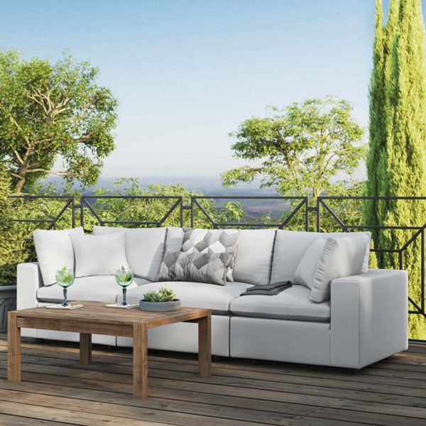 Ebern Designs Commix Overstuffed Outdoor Patio Sofa | Wayfair