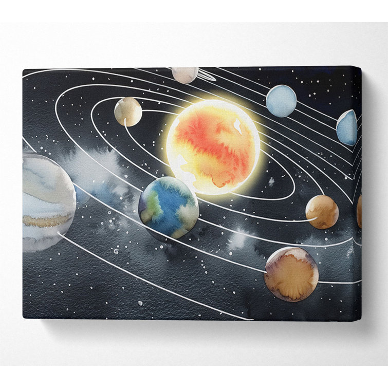 Metro Lane As The Planets Revolve Around The Sun - Wrapped Canvas Art ...