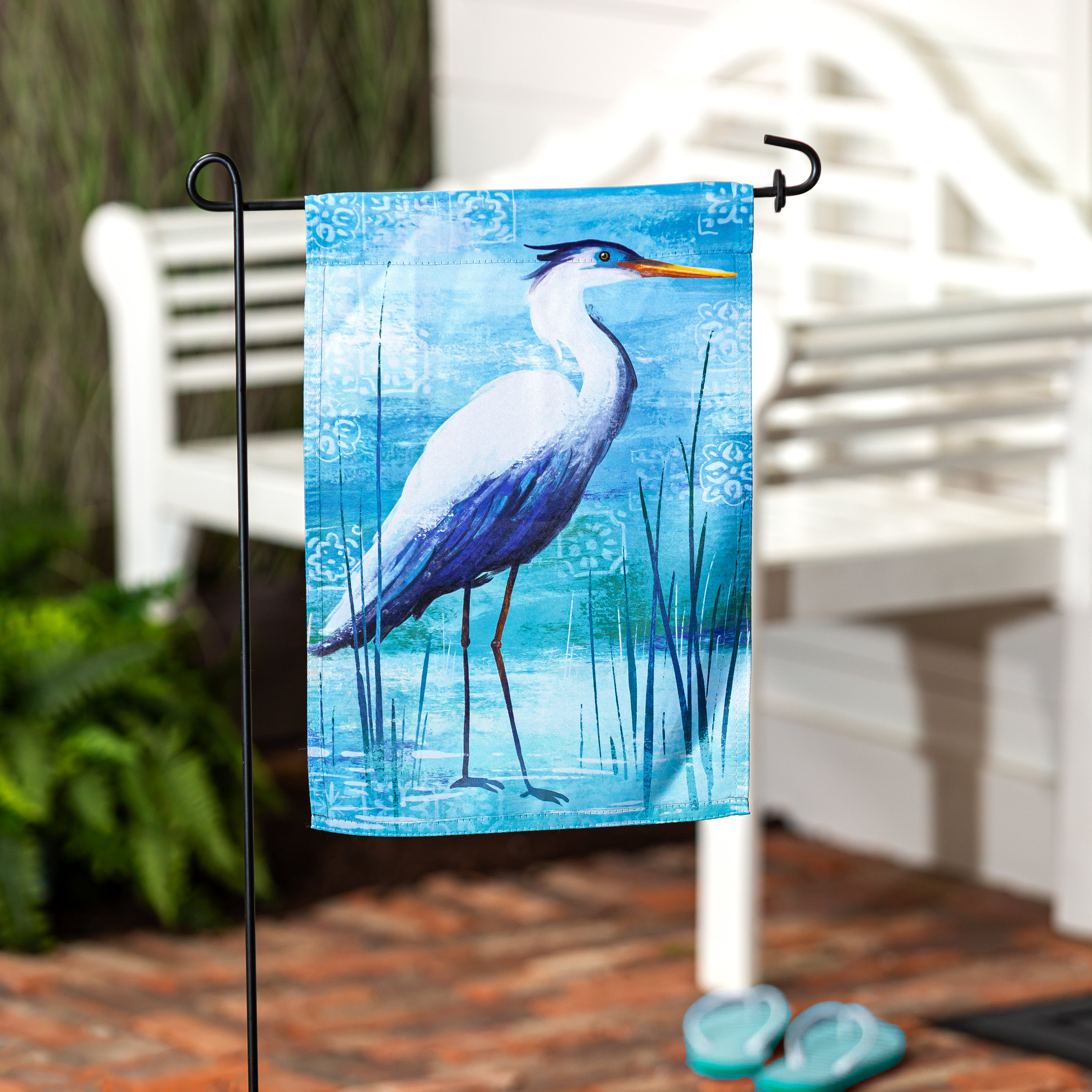 Beachcrest Home Blue Heron Reversible Suede Garden Flags | Wayfair