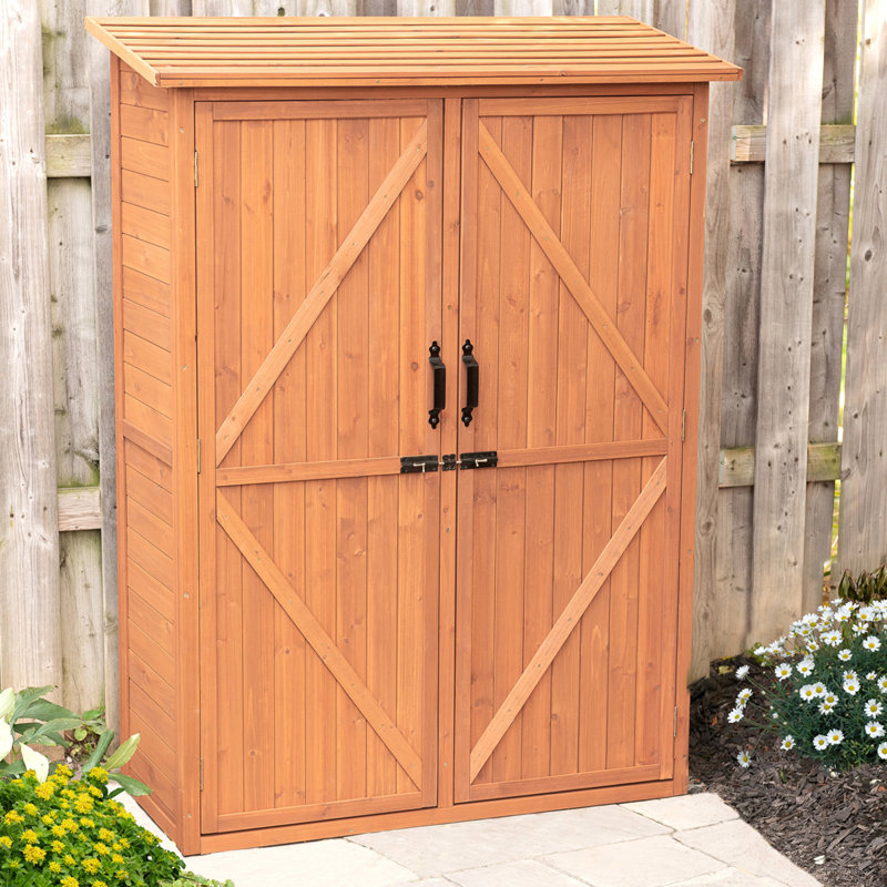 Leisure Season 4 ft. W x 2 ft. D Solid Wood Lean-To Storage Shed ...