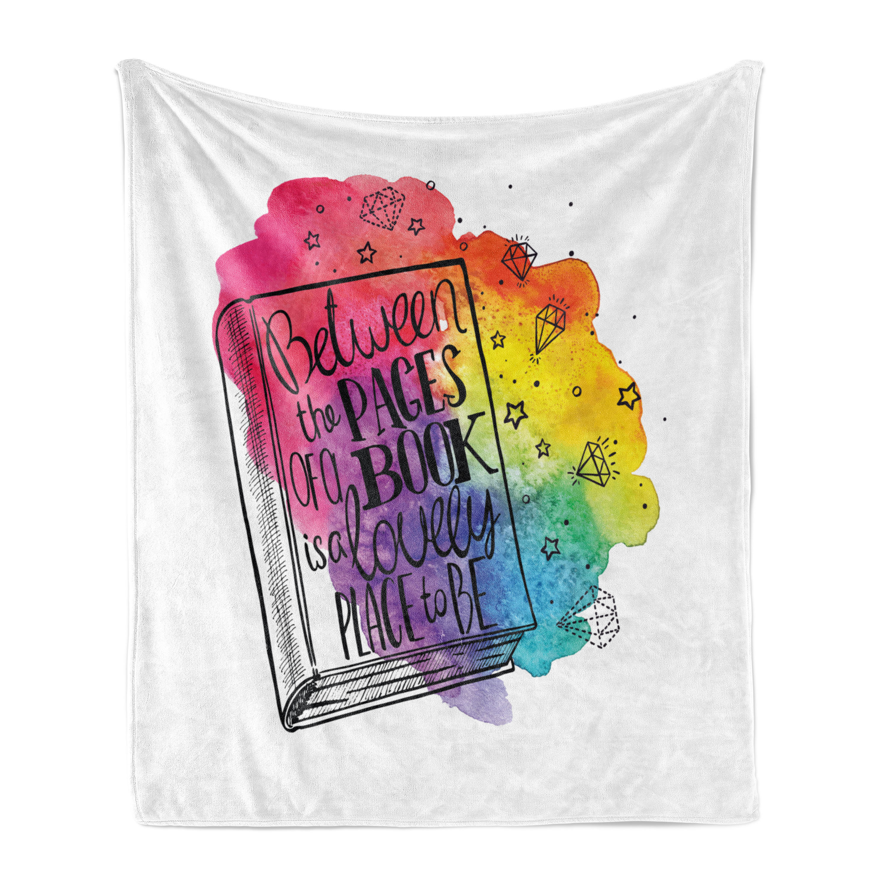 Ambesonne Book Fleece Throw Blanket Words Between Pages Vivid ...