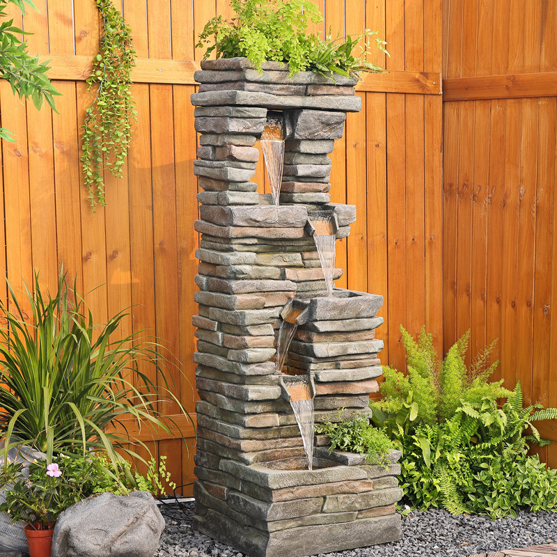 Millwood Pines Chaselyn Hand Crafted Weather Resistant Floor Fountain ...