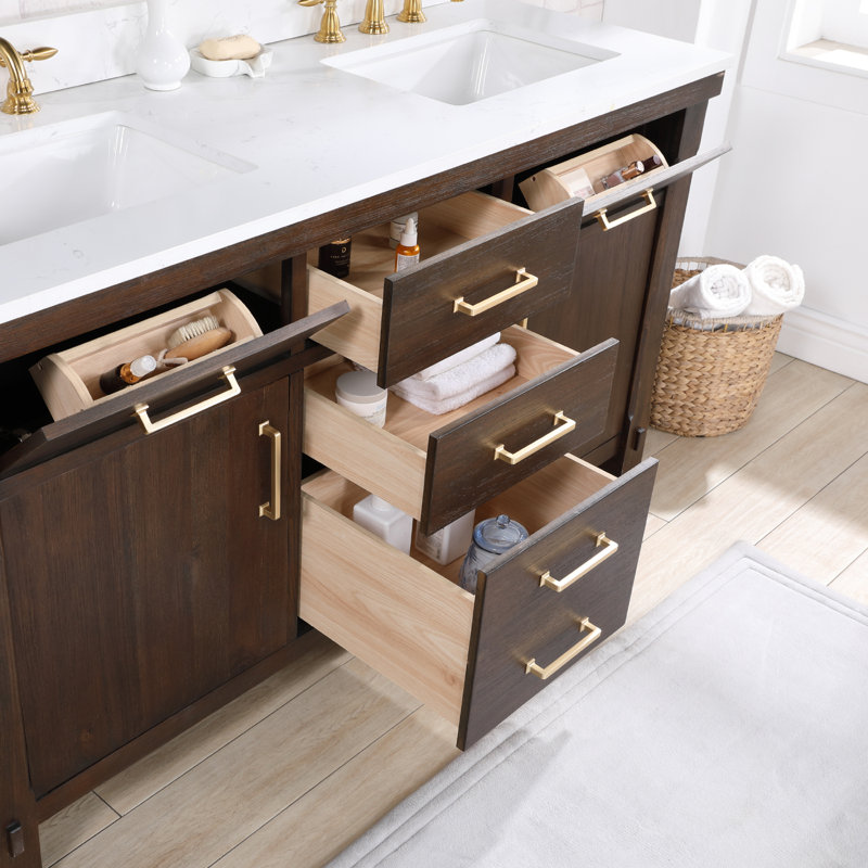 Sand & Stable Duane 60" W x 22" D x 33.9" H Double Bathroom Vanity ...