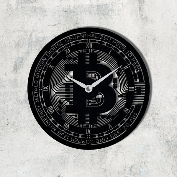 Maturi Bitcoin-Wall-Clock-Crypto-Wall-Decor-Funny-Clock-Minimalist ...