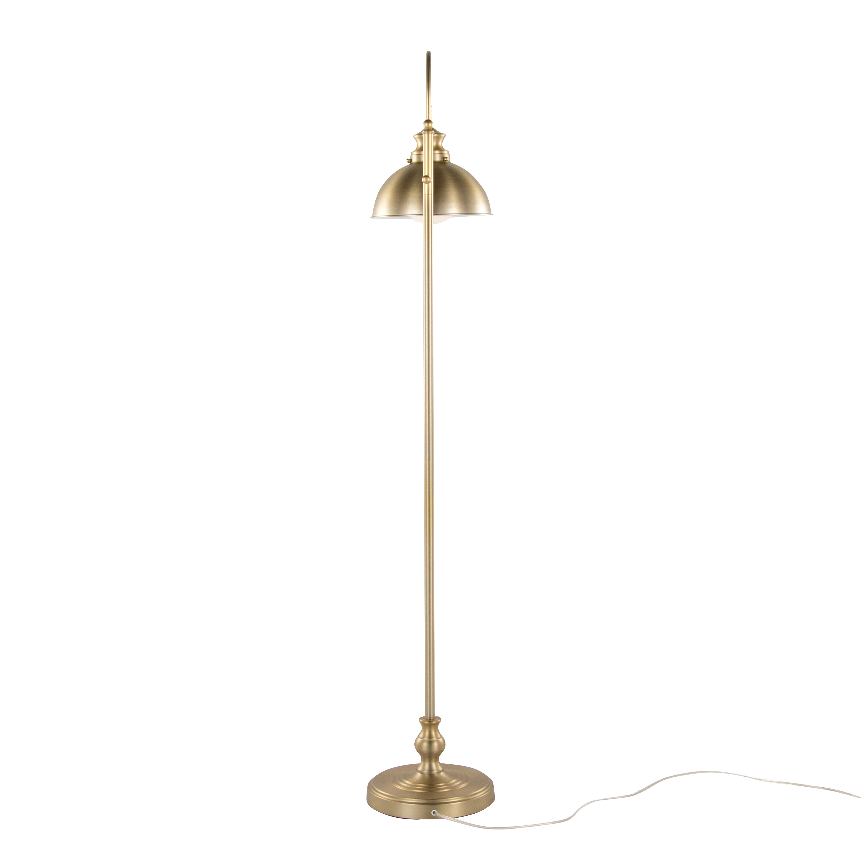 Everly Quinn Emery 64" Contemporary Metal Floor Lamp In Gold Metal From ...