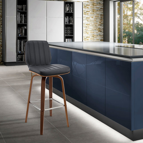 Corrigan Studio® Alzahraa Modern Swivel Counter or Bar Height Armless ...