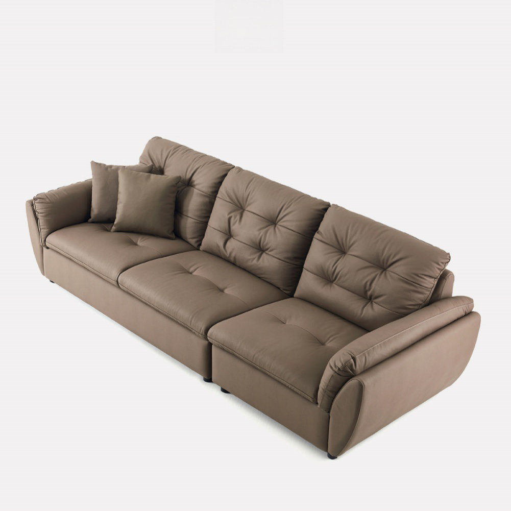 Hokku Designs Minimalist Modern Mocha Sofa | Wayfair