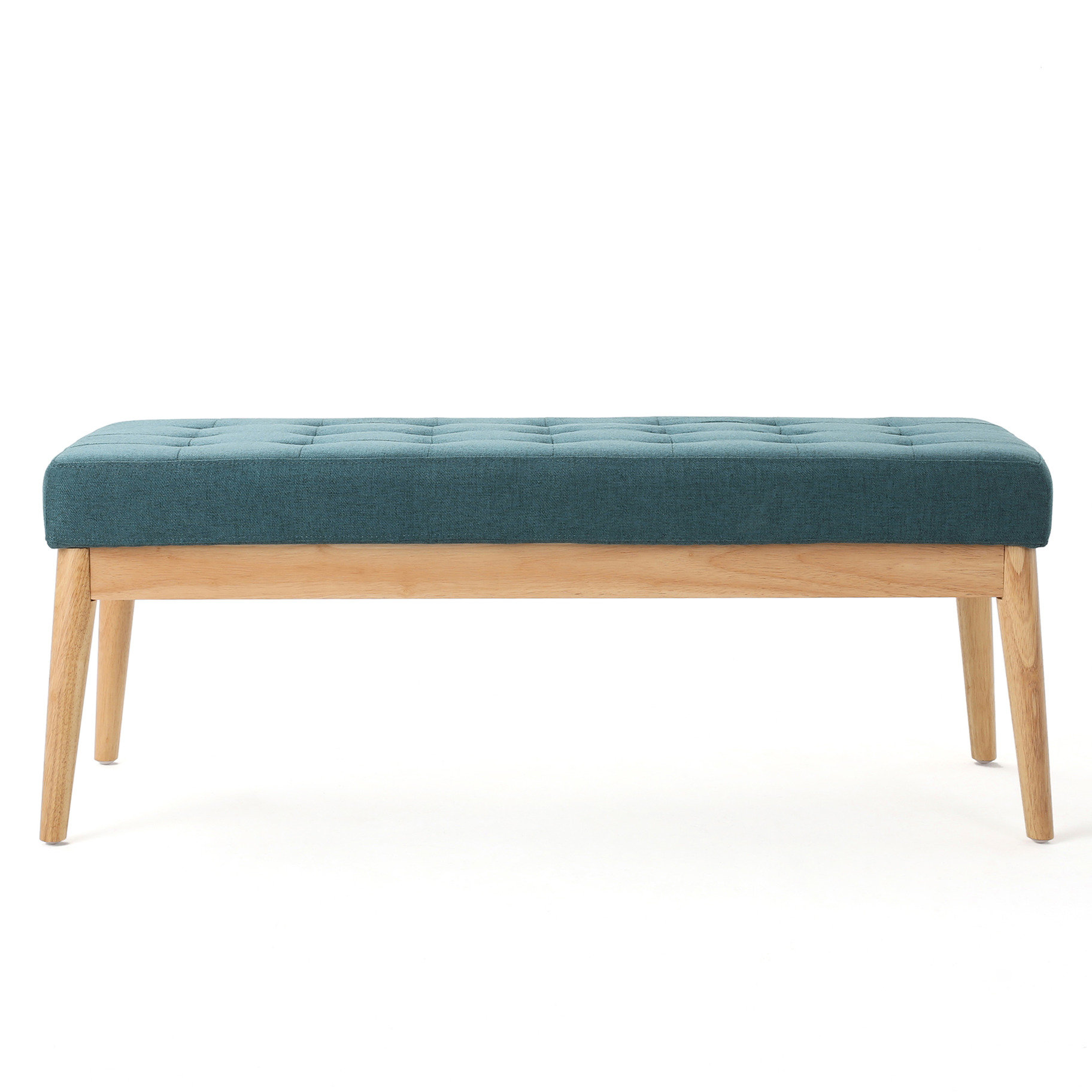 George Oliver Contemporary Teal Bench With A Fabric Upholstery And ...