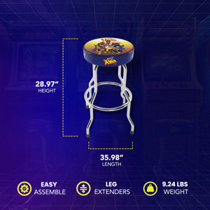 Arcade 1Up Arcade1Up Marvel X-Men Adjustable Arcade Stool with Chrome ...
