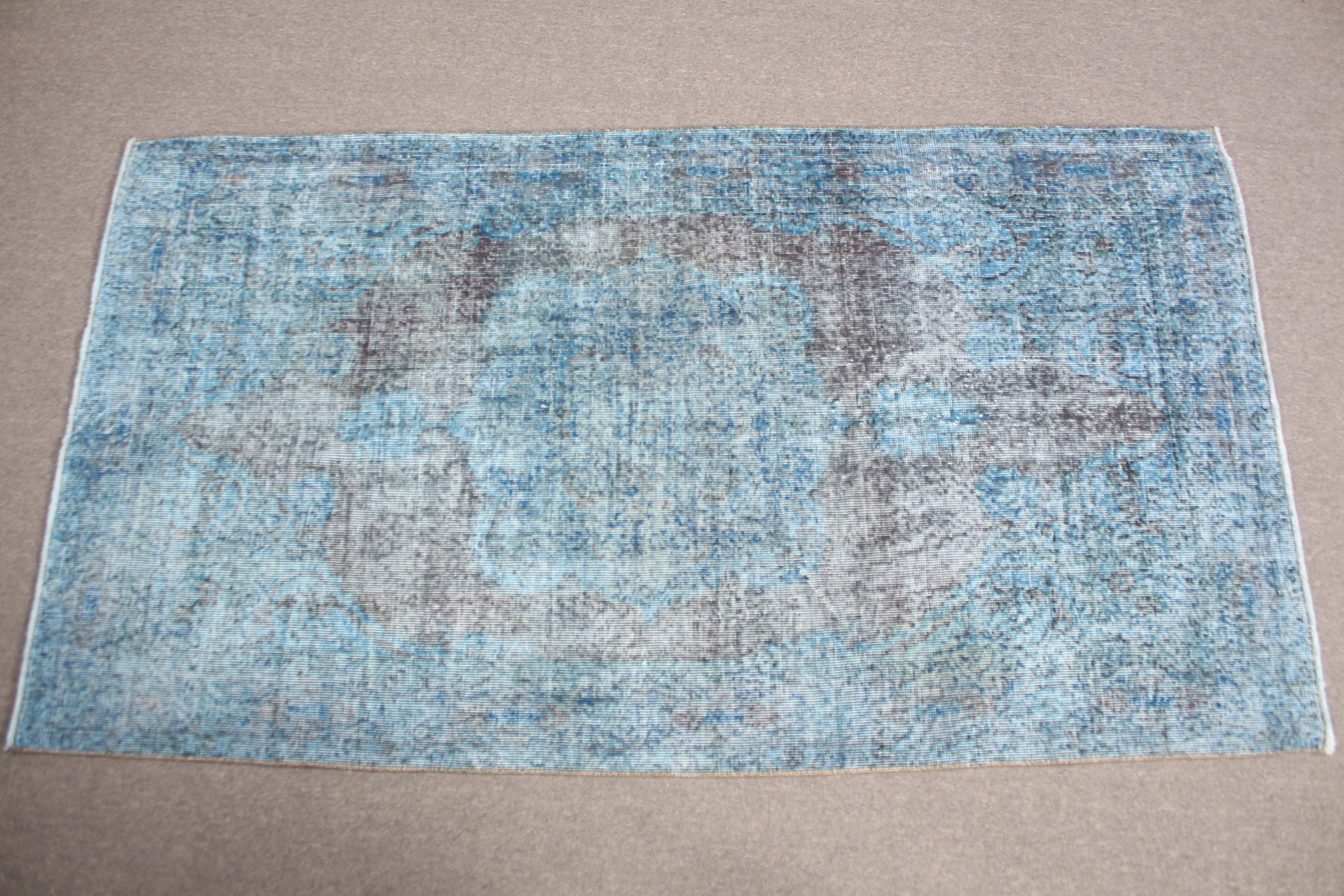 Bungalow Rose Vintage Turkish Overdyed Blue Area Rug Ideal for Salons ...