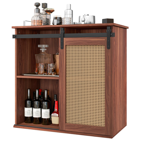 Bayou Breeze Carsandra Wood Bar Cabinet With Storage For 101 Can Mini ...