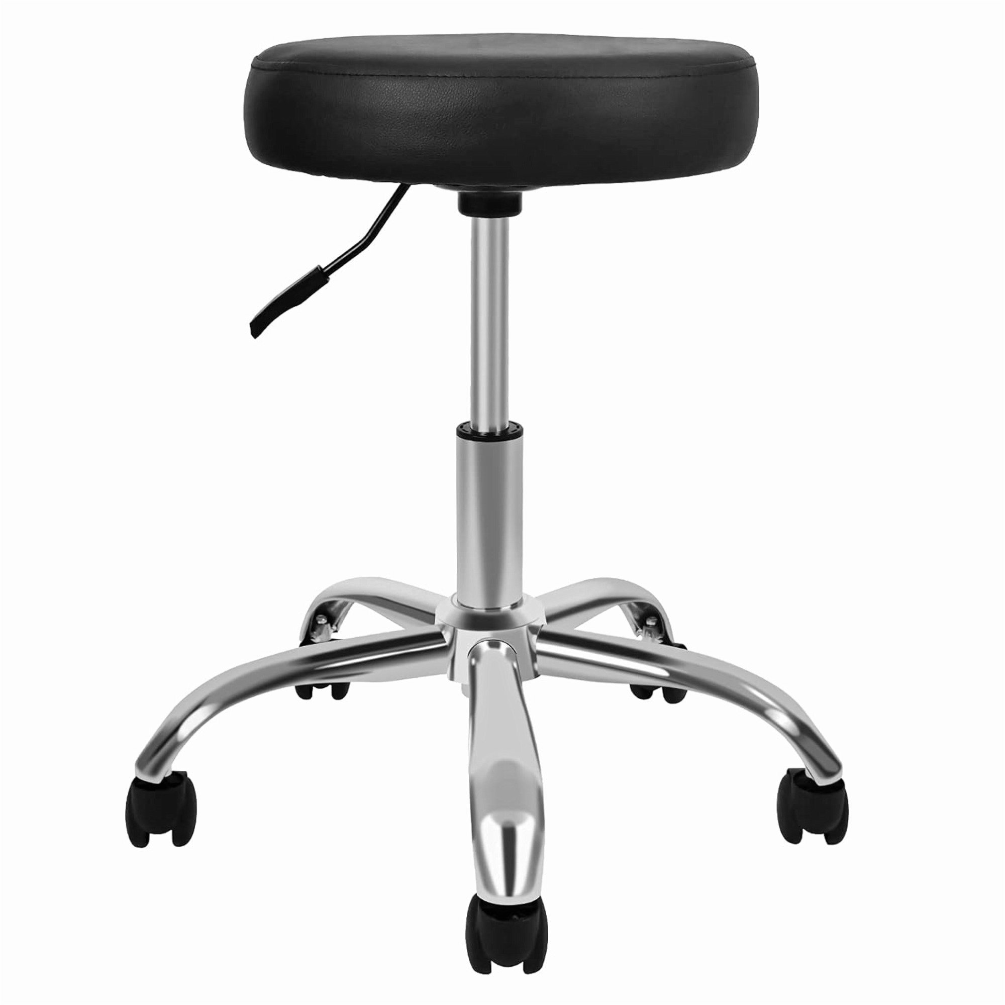 Ivy Bronx Simple Deluxe Round Rolling Stool Chair With Wheels | Wayfair