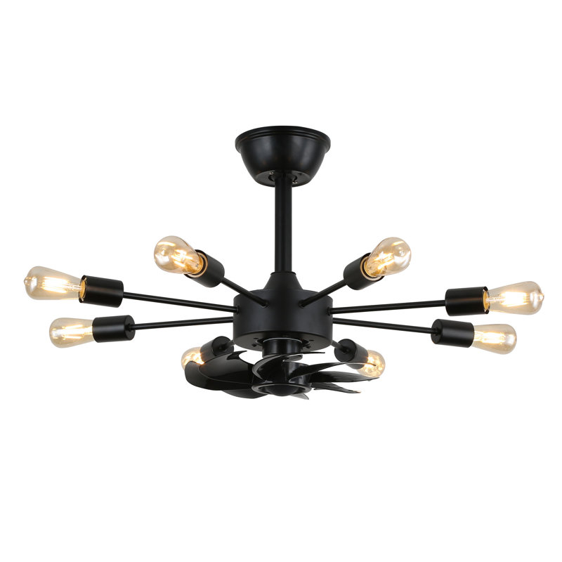 George Oliver Kyaisha 25'' Black Reversible Ceiling Fan with Light Kit ...