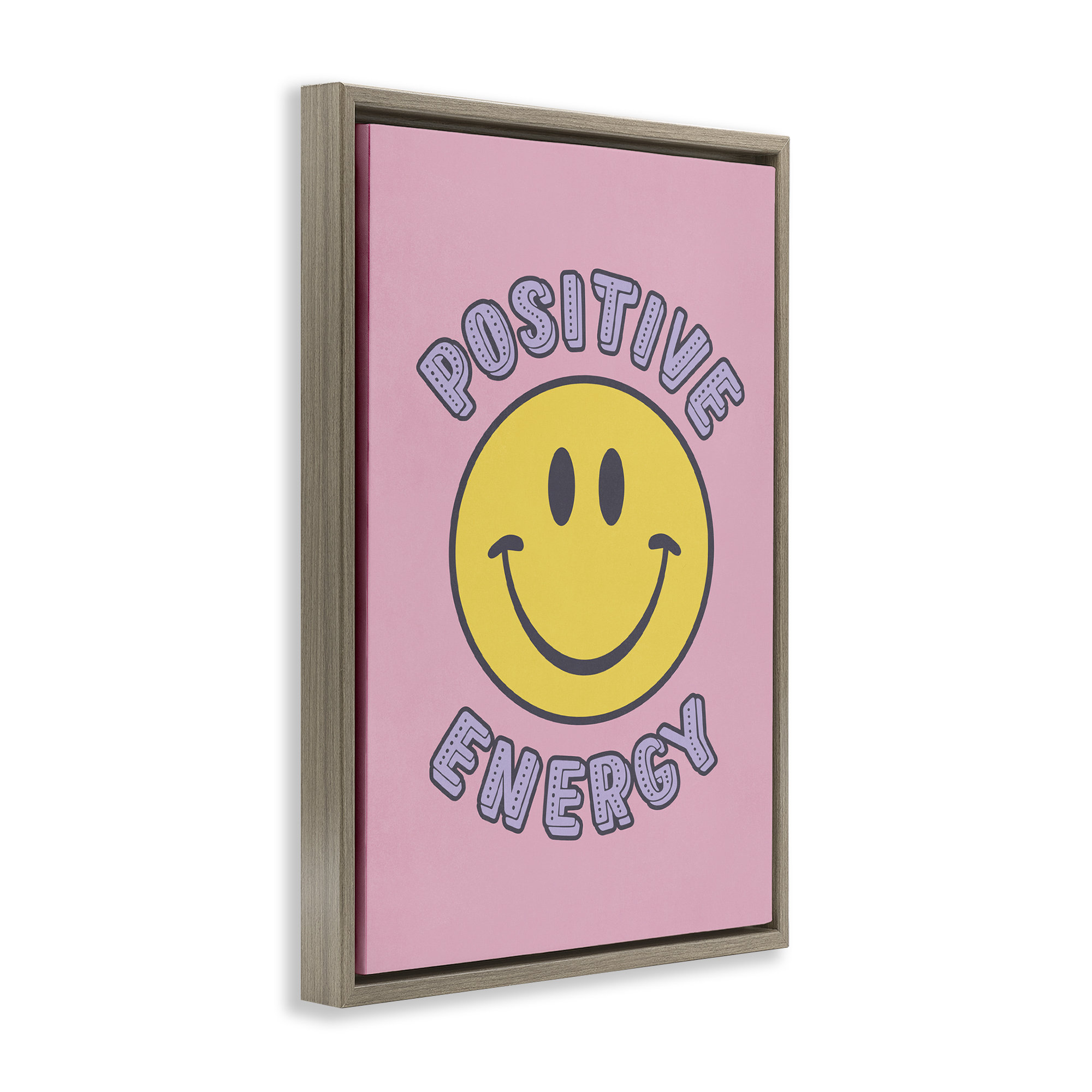 Trinx Positive Energy Smiley Black Framed Floater Canvas by Nataly ...