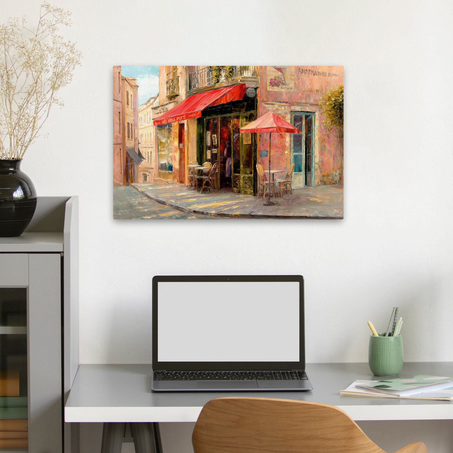 Latitude Run® Hillside Cafe - Landscapes Cafe Europe France Cityscapes ...