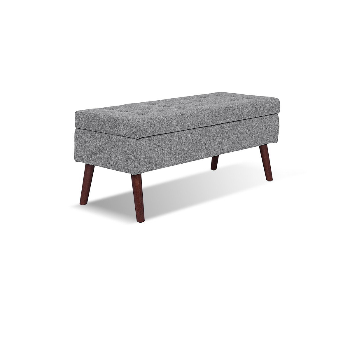 Corrigan Studio® Gray Solid wood + Linen Bench | Wayfair