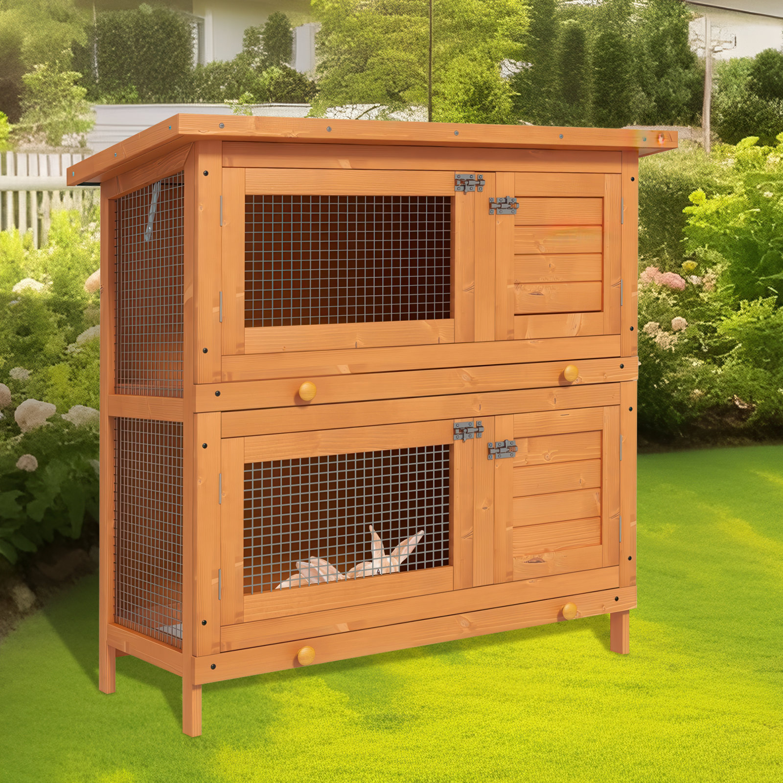 Archie & Oscar Outdoor Wooden Rabbit Hutch, Small Animal Cage For ...
