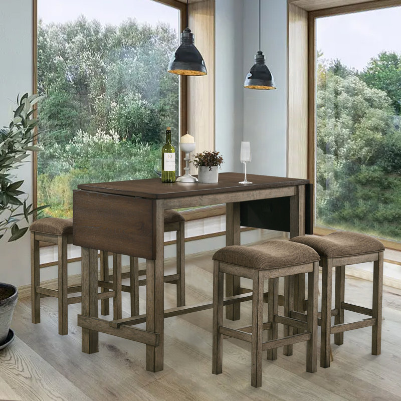 Gracie Oaks Theekshan 26" Height Wood Padded Bar Stools | Wayfair