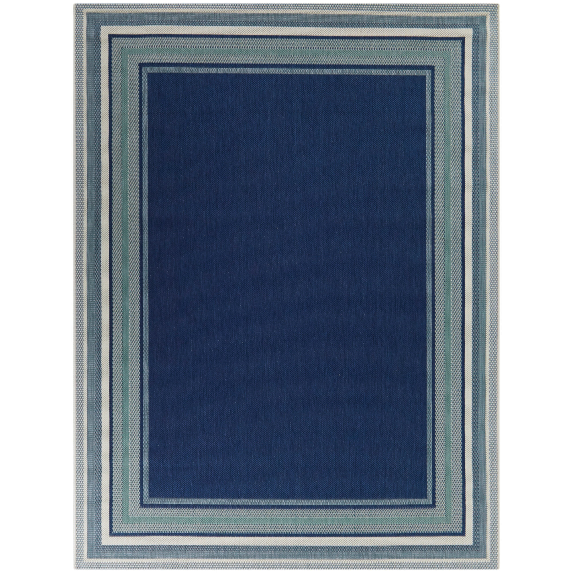 Balta Kalena Blue Border Indoor/Outdoor Area Rug & Reviews | Wayfair