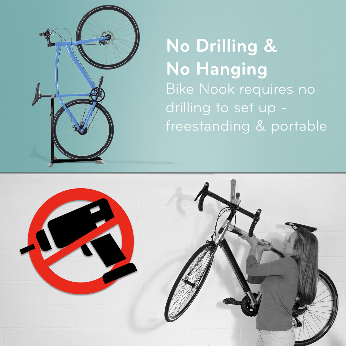 Bike Nook Bicycle Stand, Portable And Stationary Space-saving Rack ...