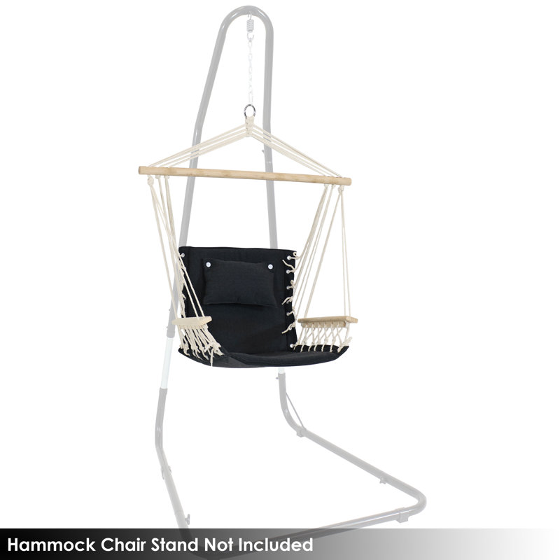 Arlmont & Co. Polycotton Padded Hammock Hanging Chair with Spreader Bar ...