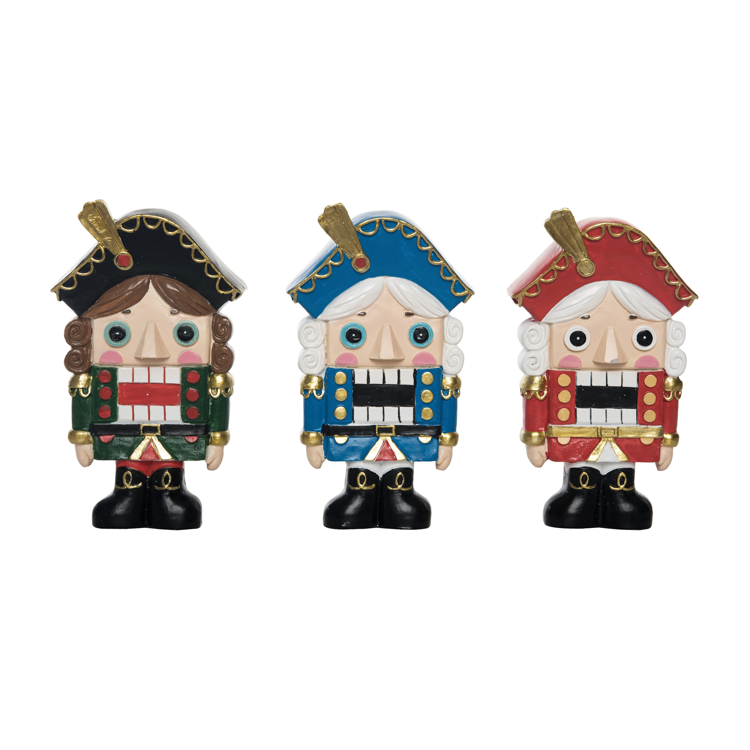 The Holiday Aisle® Christmas Resin Block Style Nutcracker Figurine Set ...