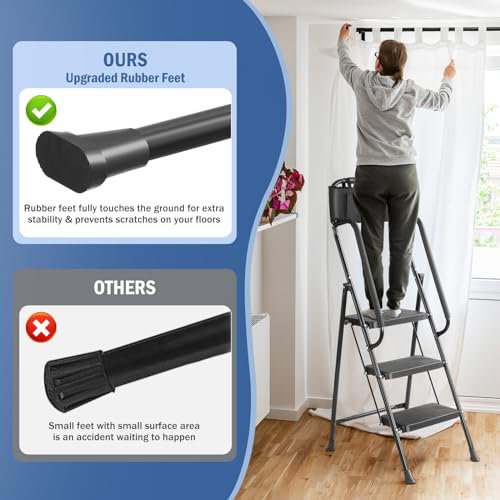 WFX Utility™ 3 - Step Steel Folding Step Ladder & Reviews | Wayfair
