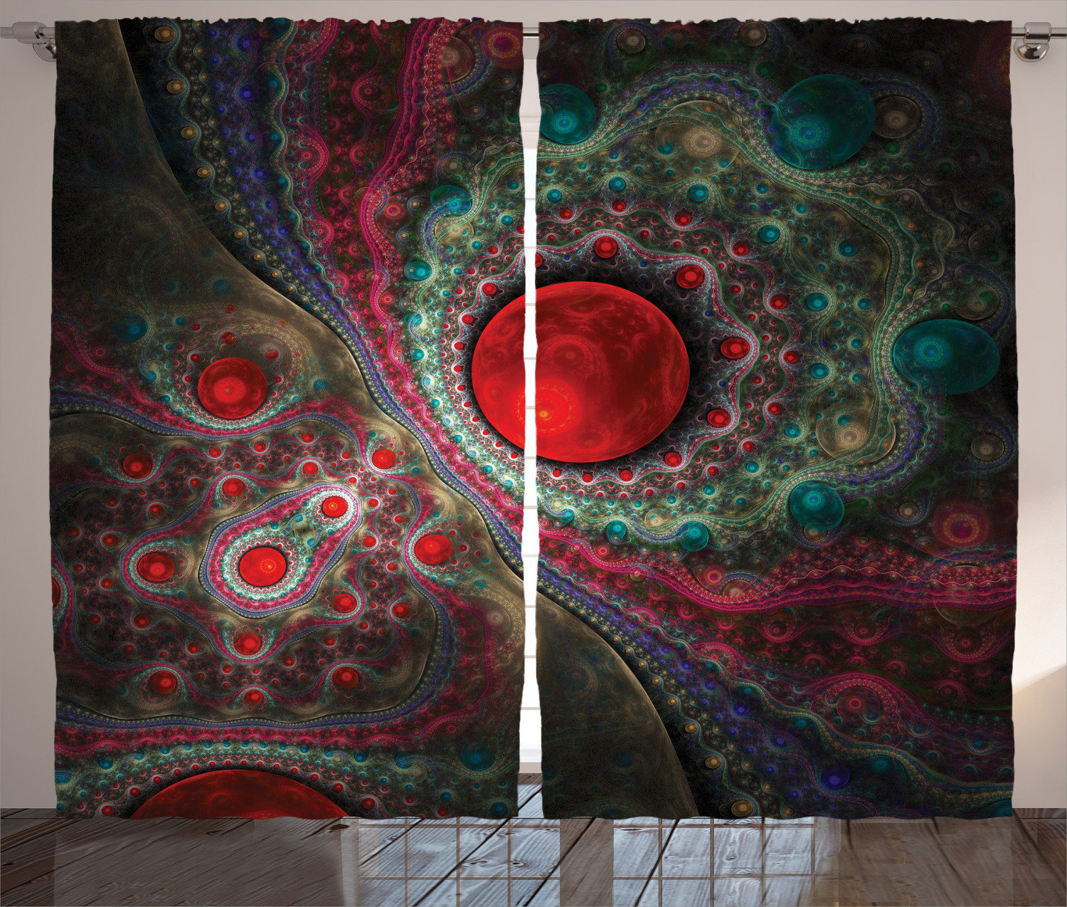 Ambesonne Pearls Abstract Semi-Sheer Rod Pocket Curtain Panels | Wayfair