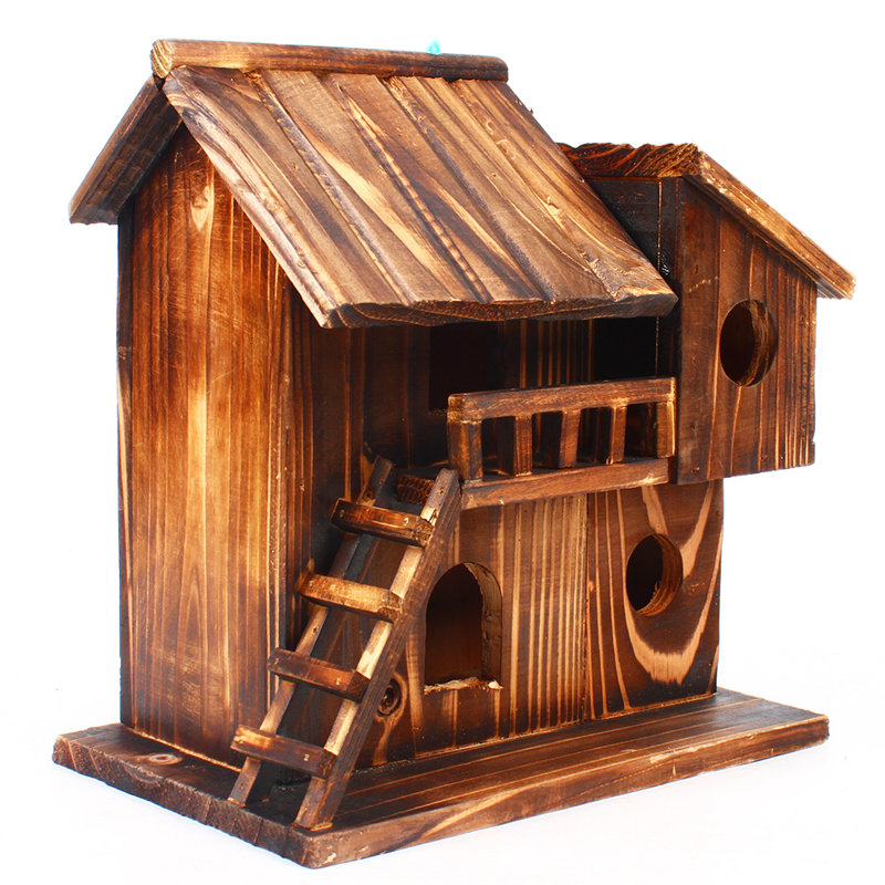 Loon Peak® Ambrasia Wooden Birdhouse Hanging Cage & Reviews | Wayfair