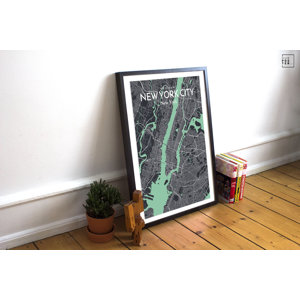 OurPoster.com New York City Map On Paper Print - Wayfair Canada