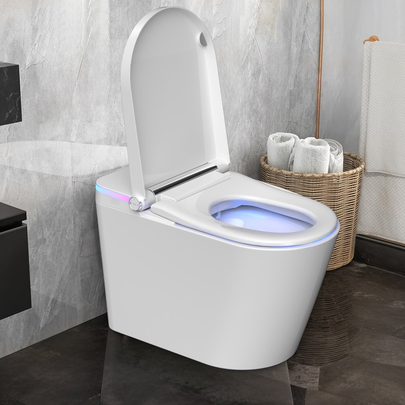 PANDA GENIUS Smart Toilet with Bidet Built in, Approach Auto Open ...