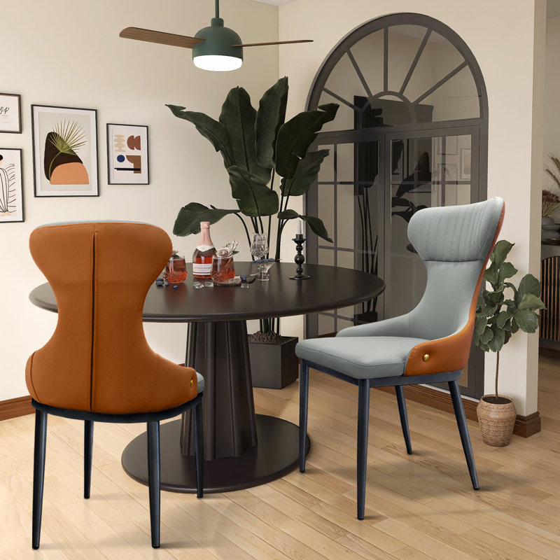 George Oliver Emiljan Faux Leather Upholstered Side Dining Chairs | Wayfair